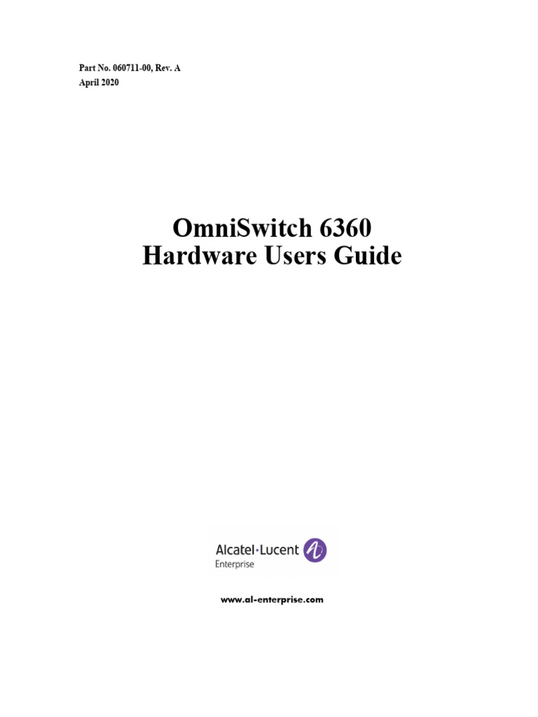 OS6360 AOS 8.7.R02 Hardware Users Guide | PDF