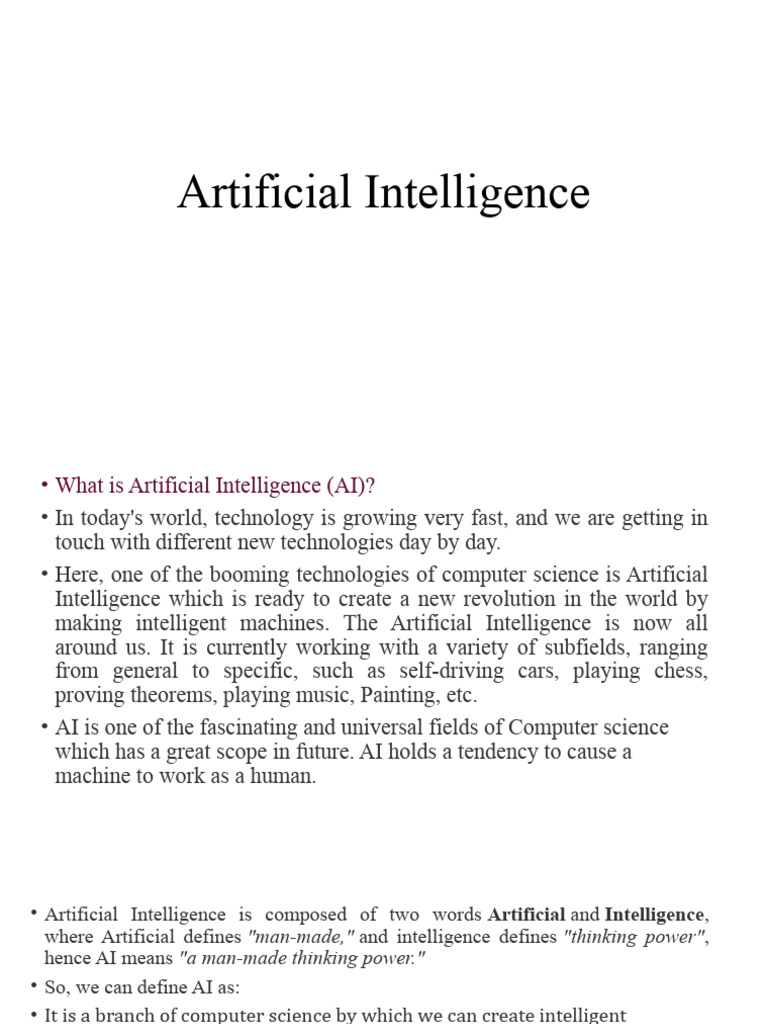 Artificial Intelligence Unit 1 Notes - Intelligent Agent | PDF Artificial Intelligence Unit 1 Notes - Intelligent Agent | PDF