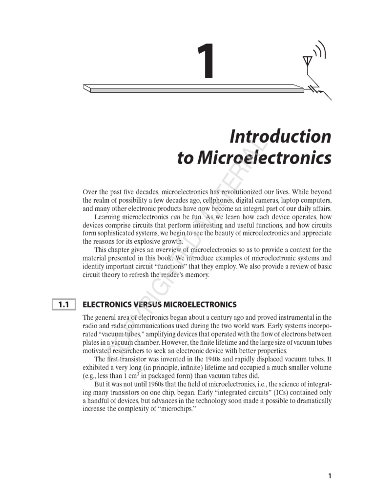 Introduction to Microelectronics Overview | PDF