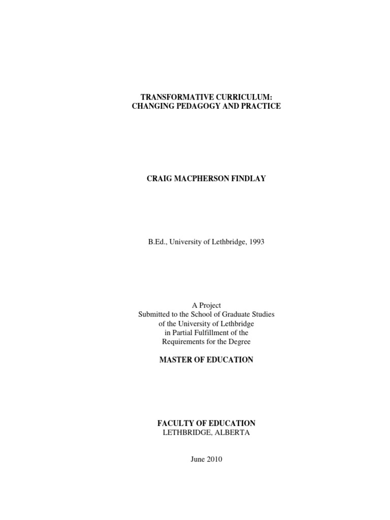 Transformative curriculum _ changing pedagogy and practice | PDF | Curriculum | Pedagogy