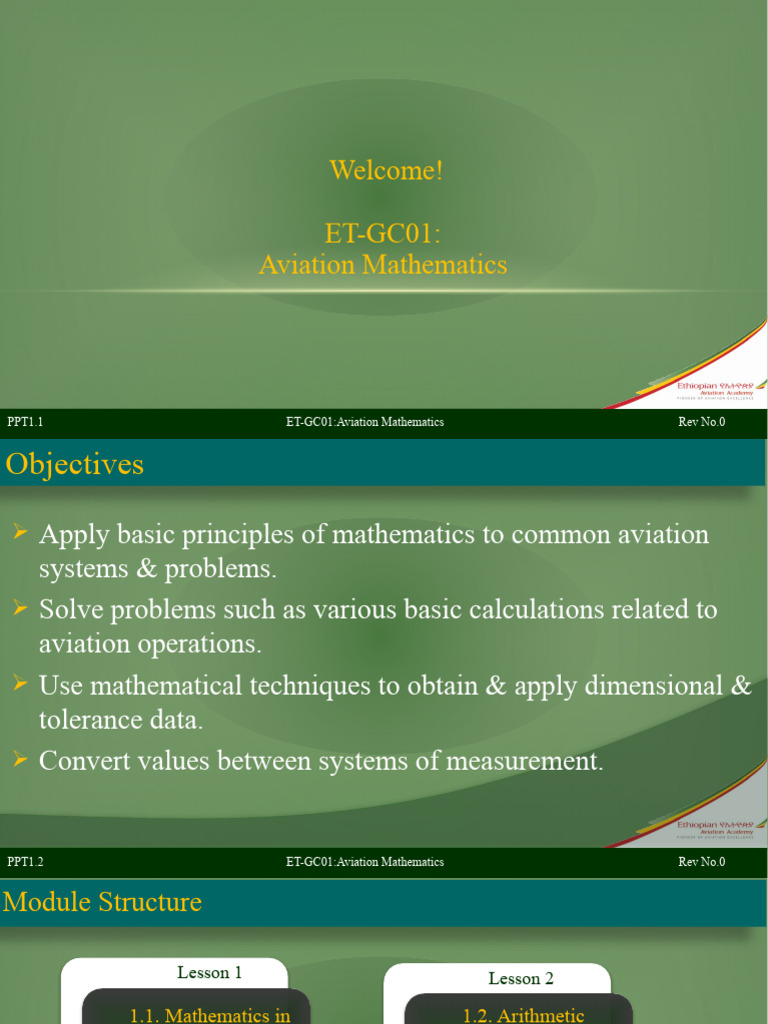 Aviation Mathematics Overview | PDF