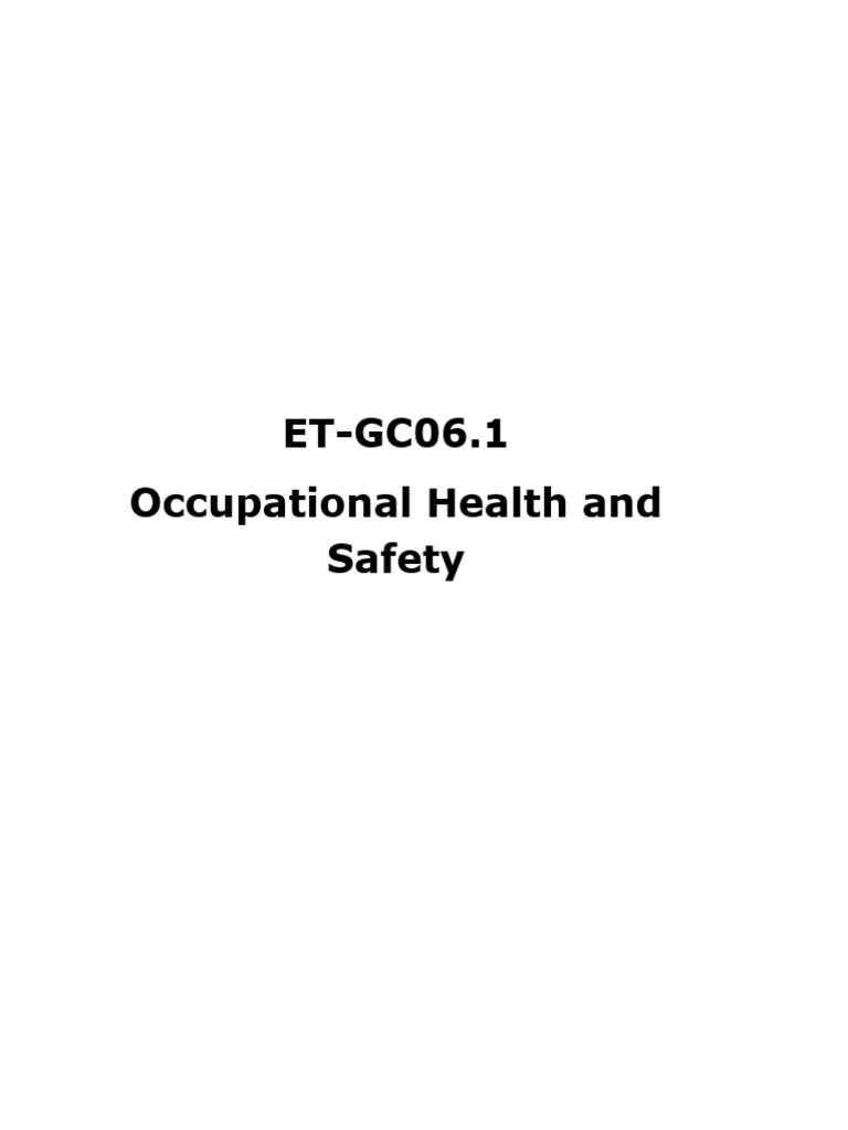 Et-Gc06 m1 Ohs Note Final r0 | PDF | Occupational Safety And Health | Fires