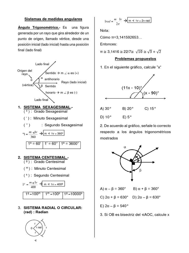 S1 Sist de Med Angulares | PDF | Geometría euclidiana | Medida Geométrica