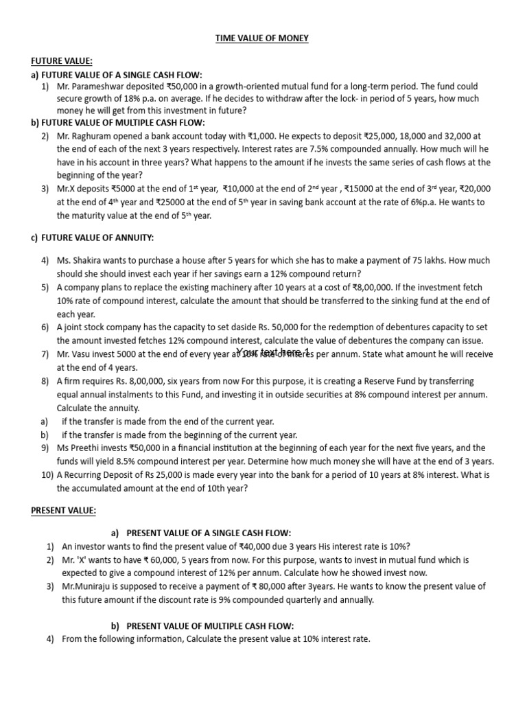 VSGHD | PDF | Present Value | Interest