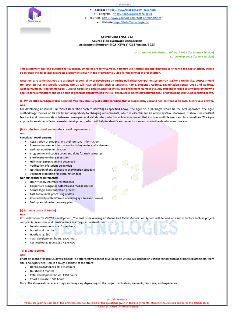 Mcs 213 DalalTechnologies | PDF