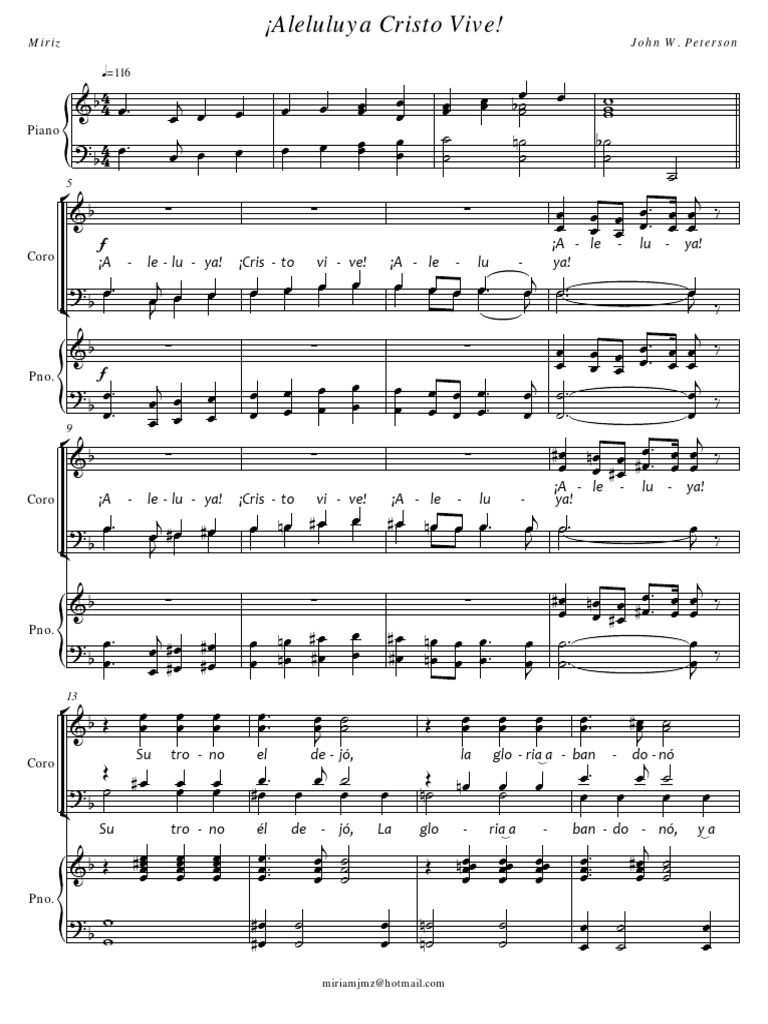 CANTATA - ALELUYA - CRISTO - VIVE - Piano y Coro | PDF