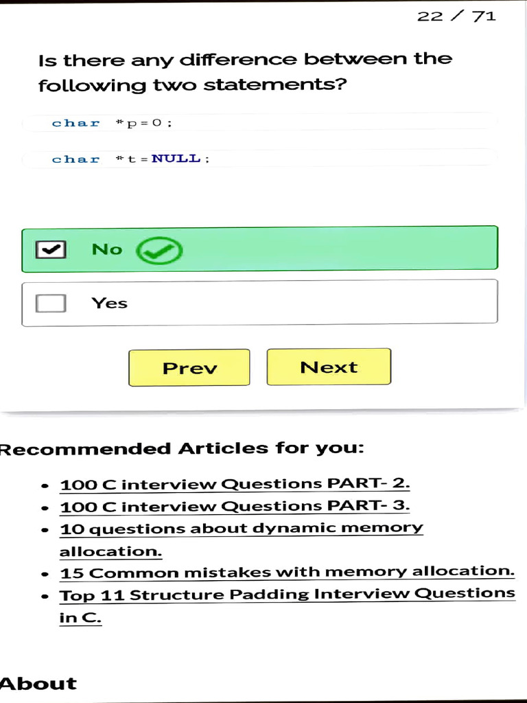 MCQ at C | PDF | Pointer (Computer Programming) | Computer Science