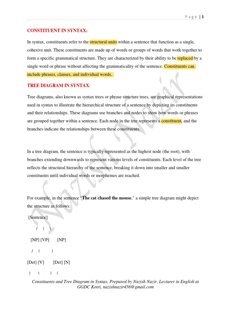 Constituent Tree Diagram Pdf