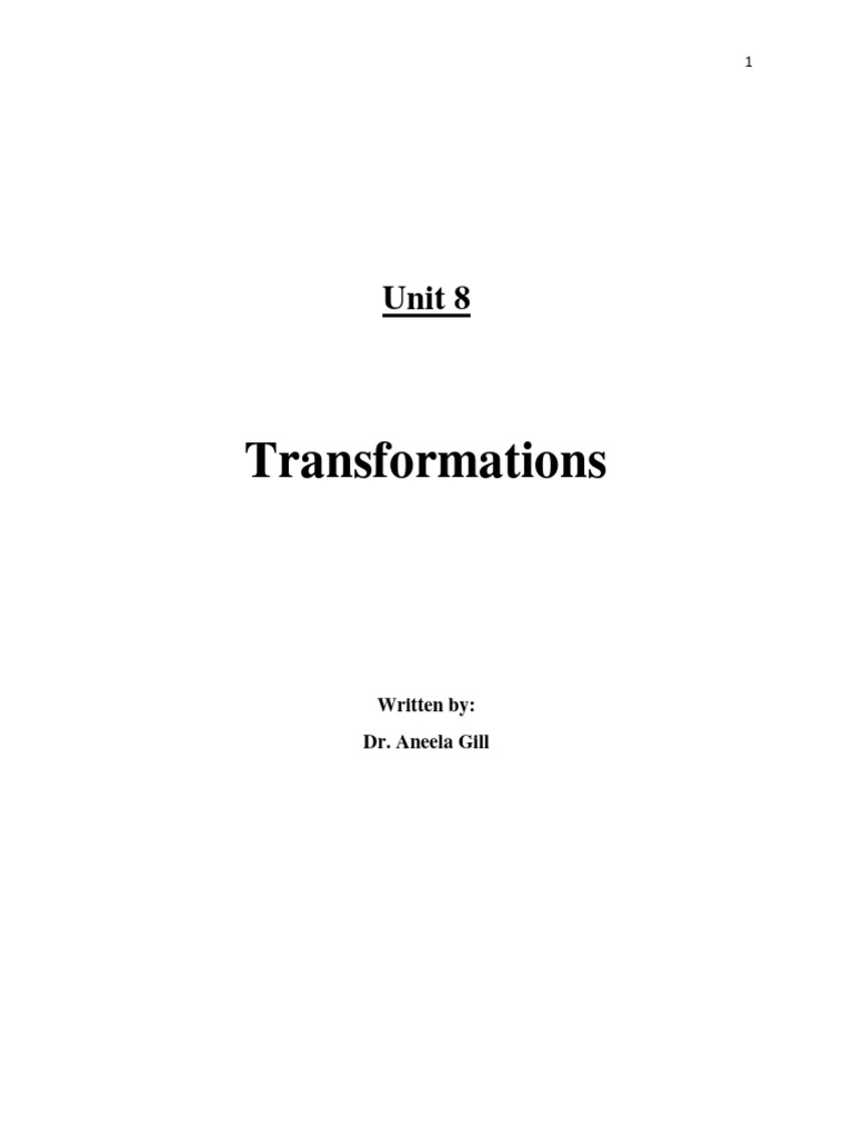 Transformations | PDF Transformations | PDF