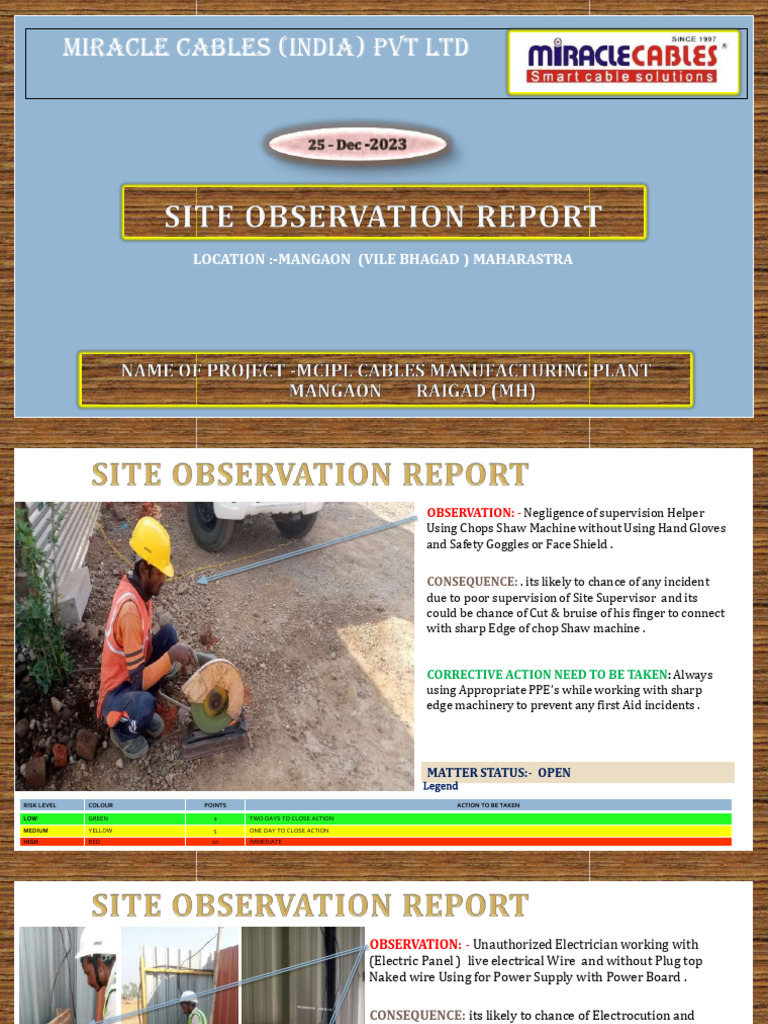 Site Observation Report 25 Dec 2023 | PDF