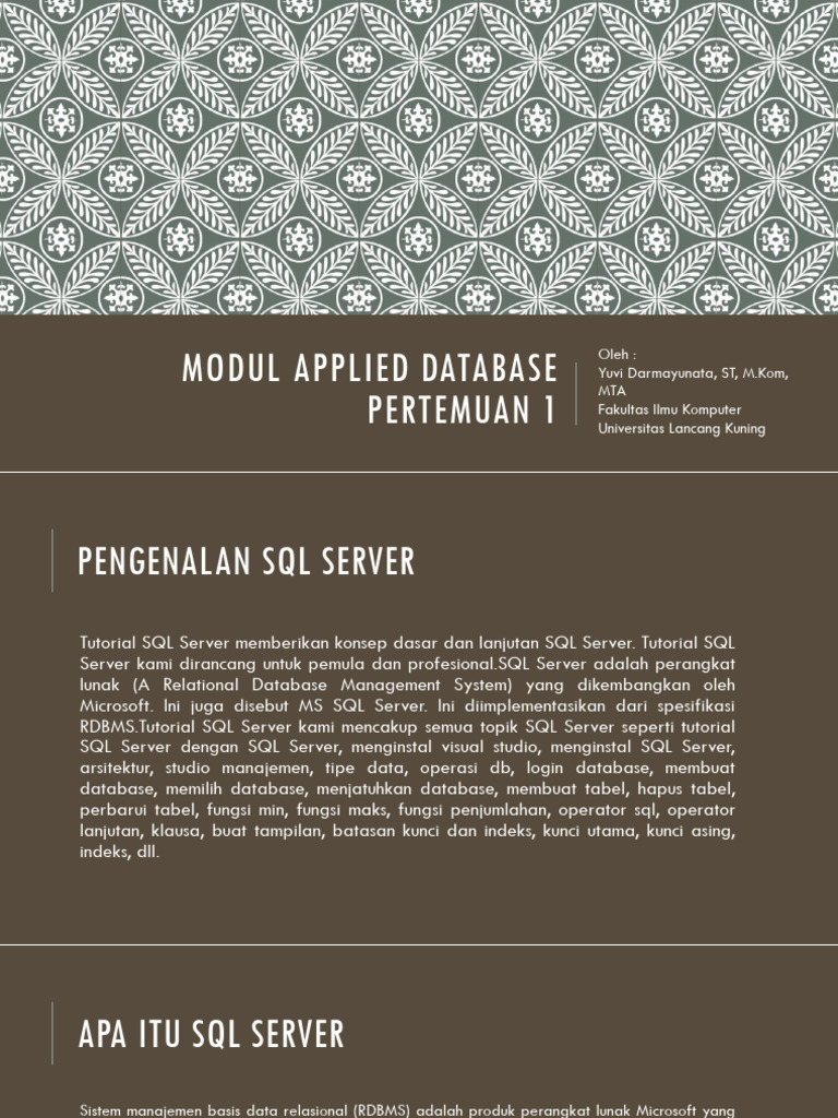 Modul 1 Applied Database | PDF Modul 1 Applied Database | PDF
