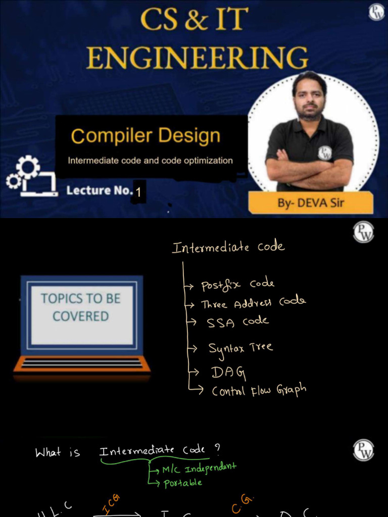 Intermediate Code And Code Optimization 01 Class Notes Pdf 4708