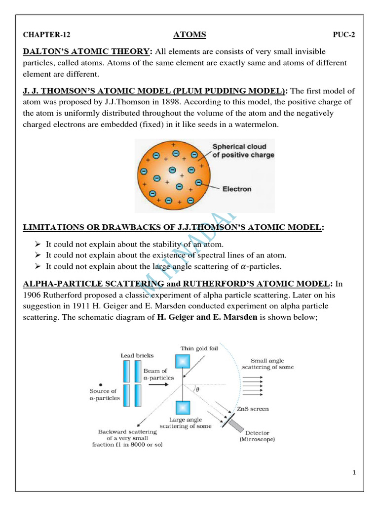 CHPTR 12 - Atoms | PDF | Emission Spectrum | Spectroscopy