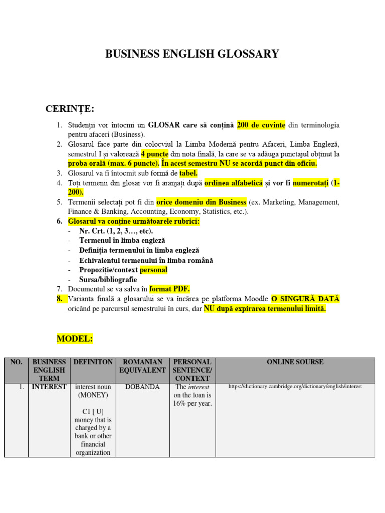 Glosar - Detalii | PDF