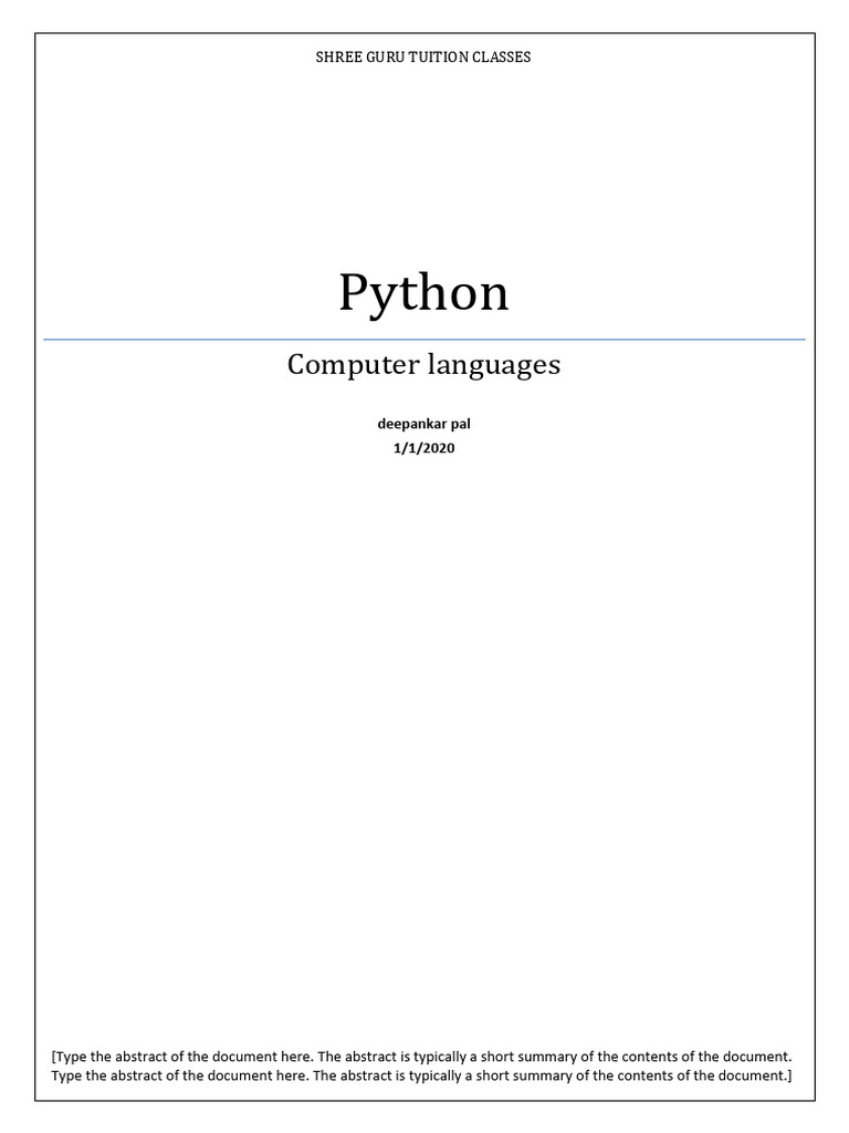 Python | PDF | Python (Programming Language) | Data Type Python | PDF | Python (Programming Language) | Data Type