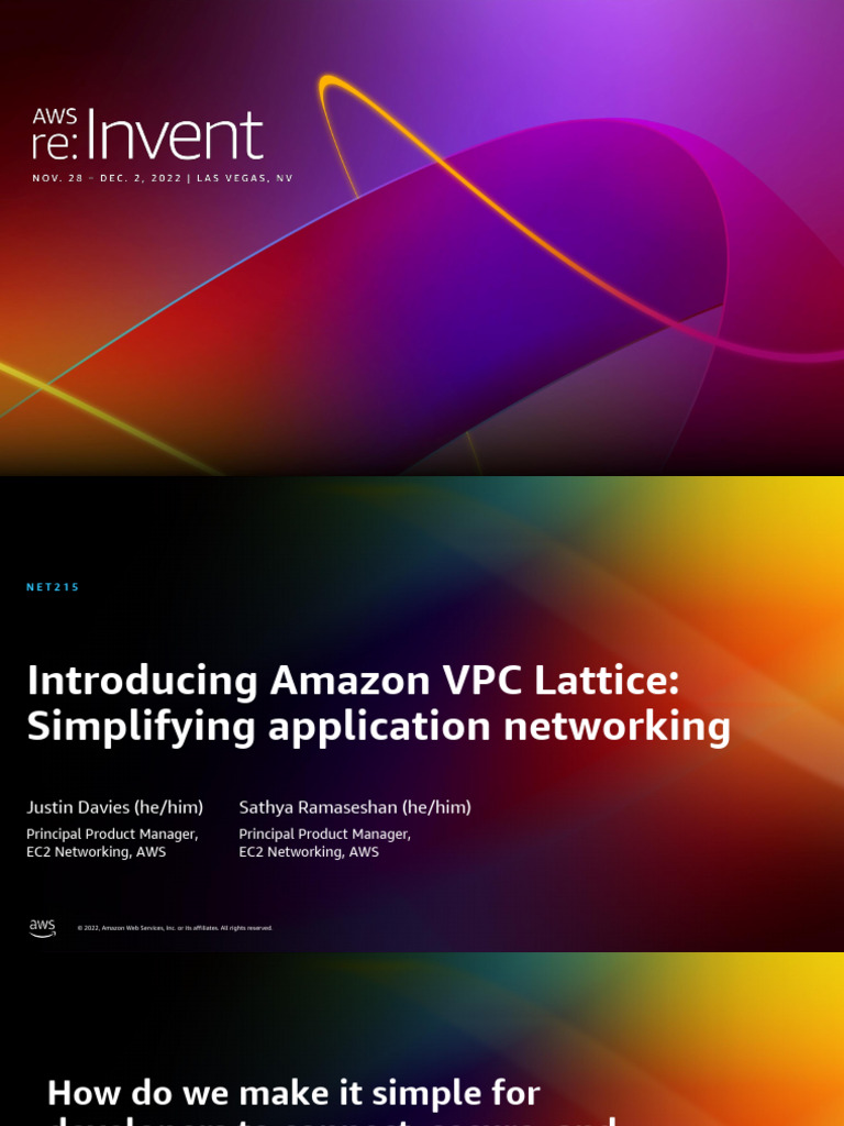 NET215 - NEW LAUNCH! Introducing Amazon VPC Lattice Simplifying Application Networking | PDF ...