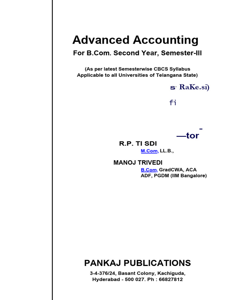 advanced accounting study material (1) | PDF