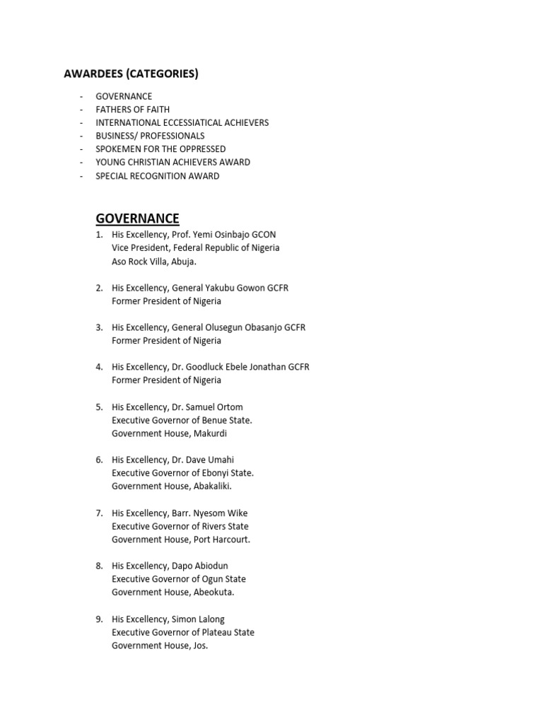 UPDATED CATEGORIES AND AWARDEES - CAN DAY CELEBRATION | PDF