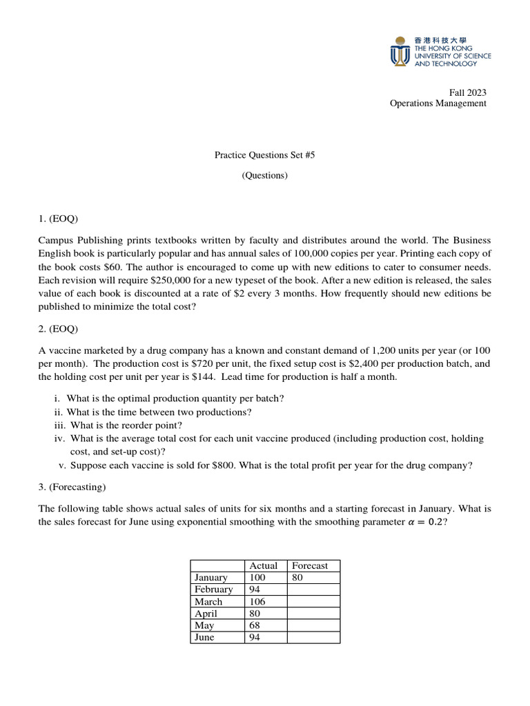 ISOM2700 Practice Set5 Question | PDF | Computers