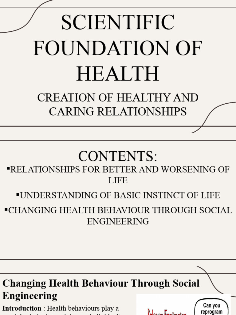 Scientific Foundation of Health: Creation of Healthy and Caring ...