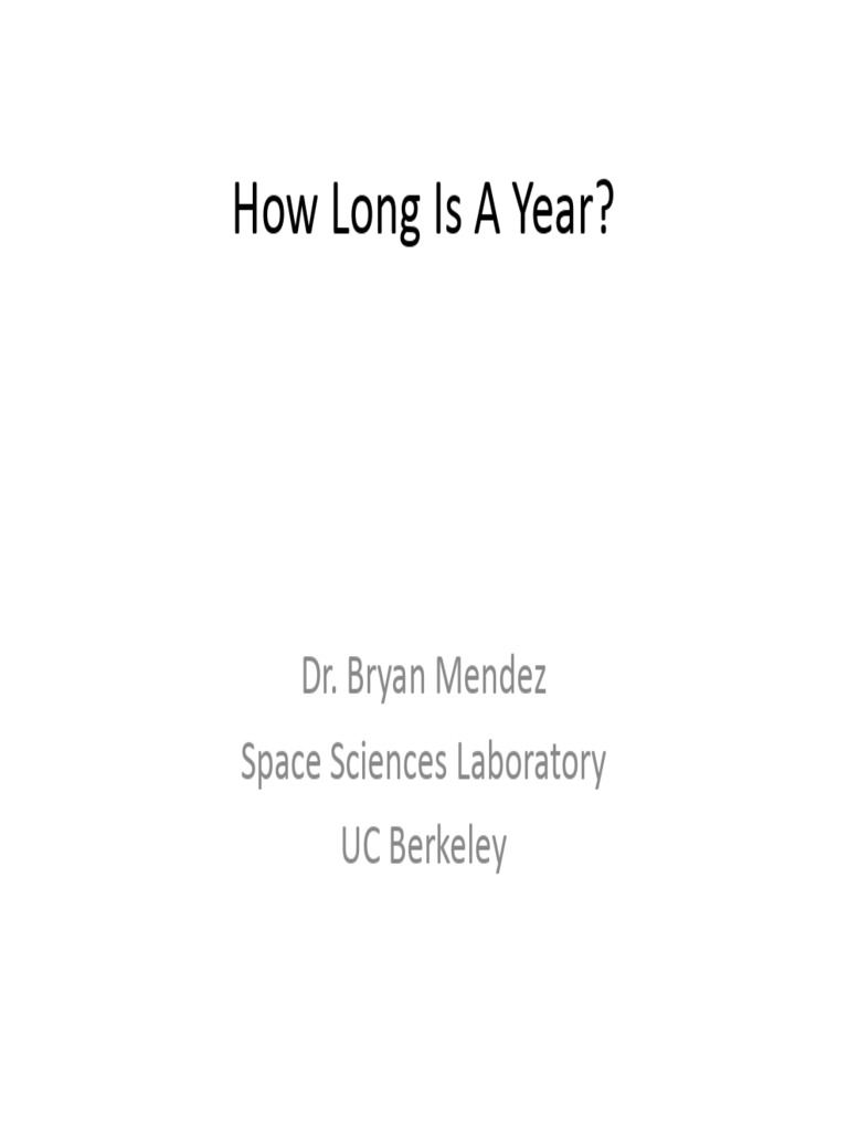 How Long Is A Year | PDF | Science & Mathematics