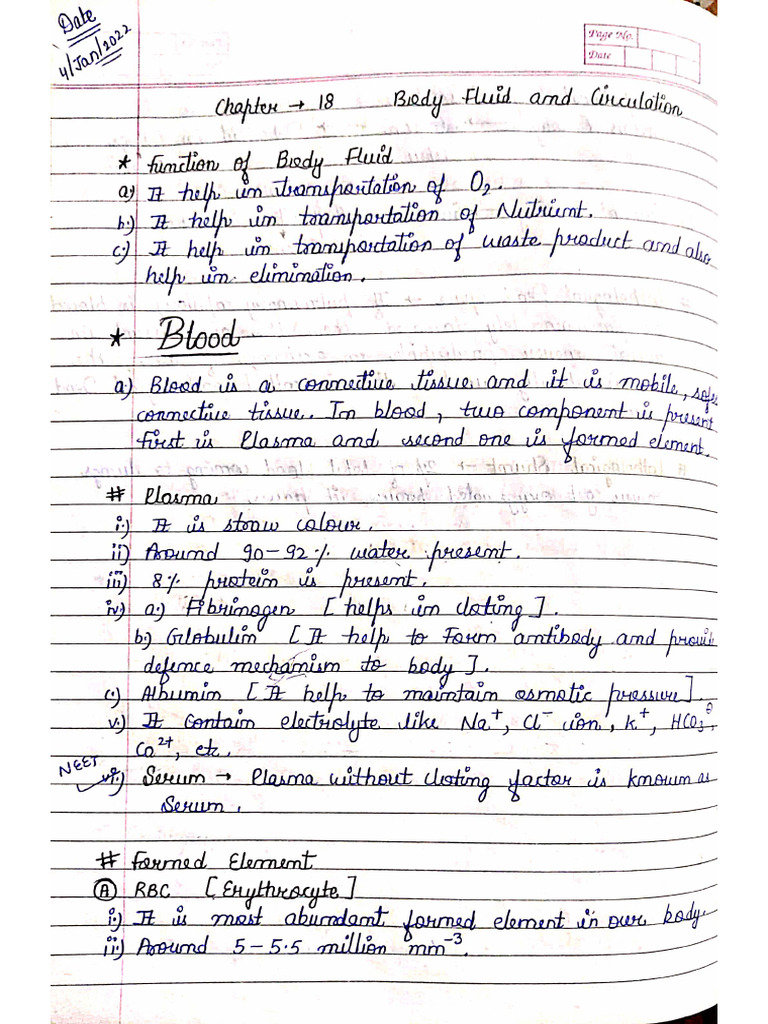 Blood Class 11 | PDF