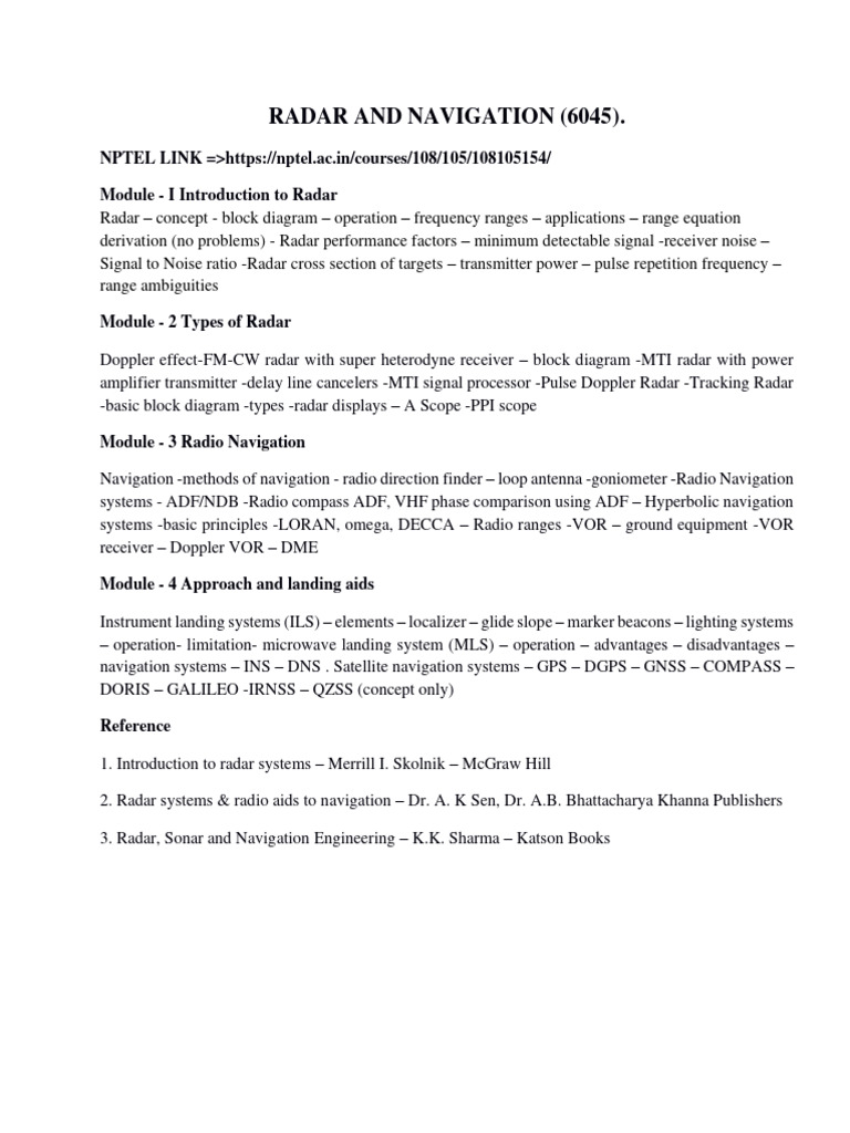 Radar & Navigation | PDF | Radar | Detector (Radio)
