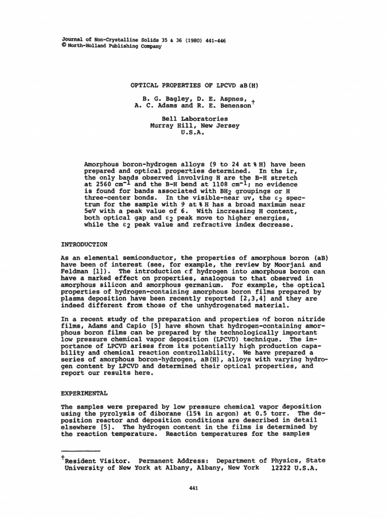1980 Optical Properties Of Lpcvd Ab H Pdf Chemical Vapor