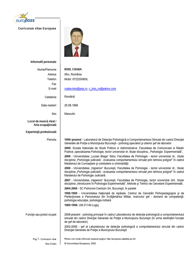 Cv Kiss Csaba | PDF
