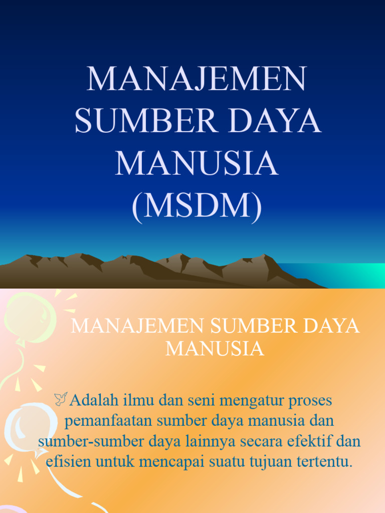 Bab 1-MSDM | PDF