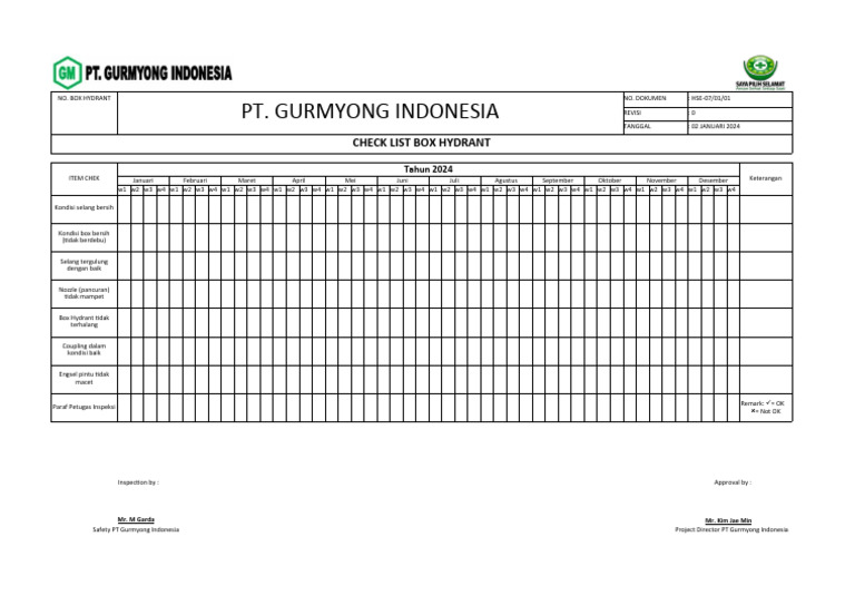 Form Inspeksi Hydrant | PDF