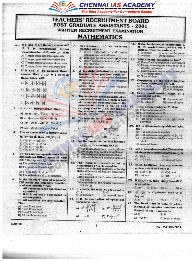 Maths Part - 1 PDF | PDF