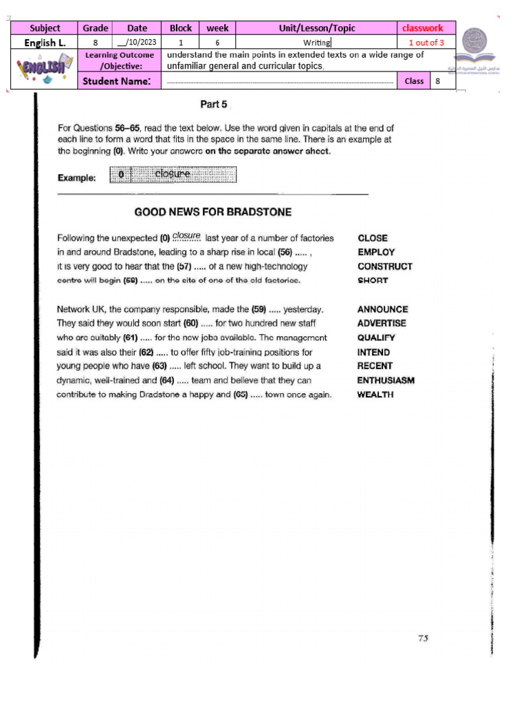 Word Formation - Extra Tasks | PDF