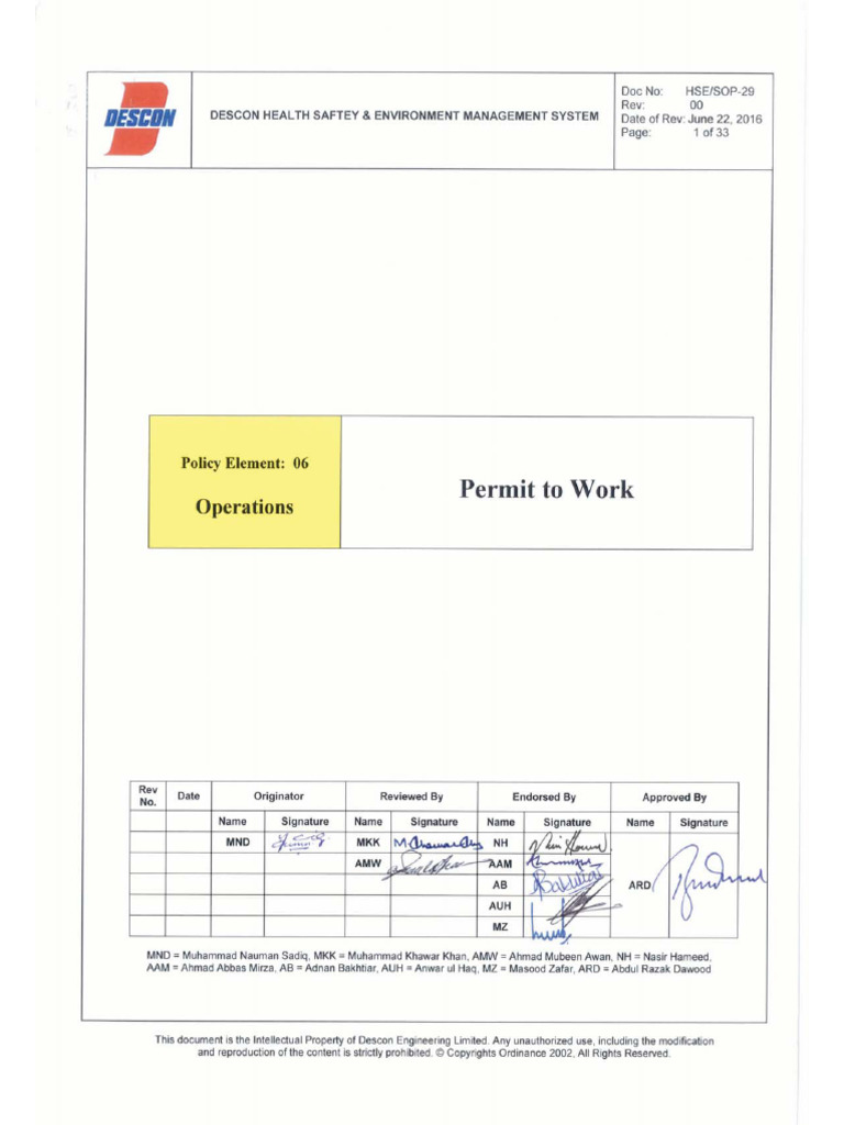 Permit To Work | PDF | Safety