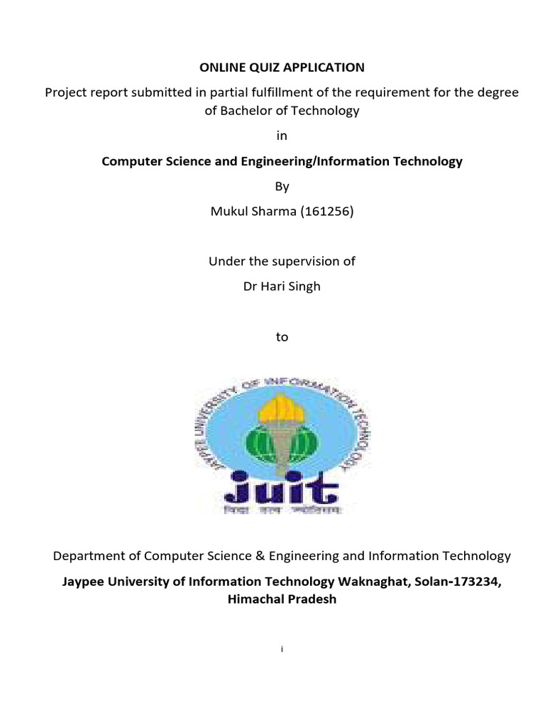 Online Quiz Application | PDF