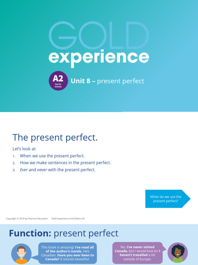 Gold Exp Grammar PPT A2 U8 | PDF | Verb | Human Communication