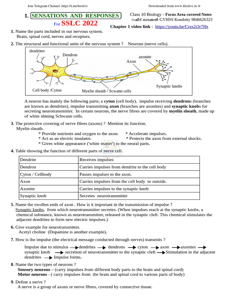 Hsslive-Class 10 Biology Focus Area Covered Notes (Eng Med) 2022 All ...