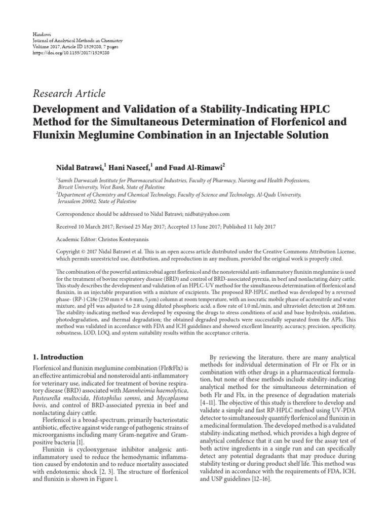 Research Article | PDF | Detection Limit | High Performance Liquid Chromatography