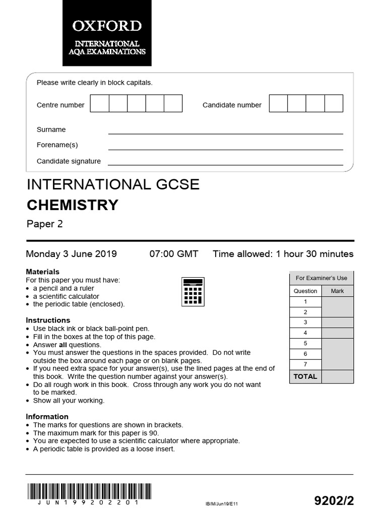 International GCSE Chemistry Paper 2 | PDF