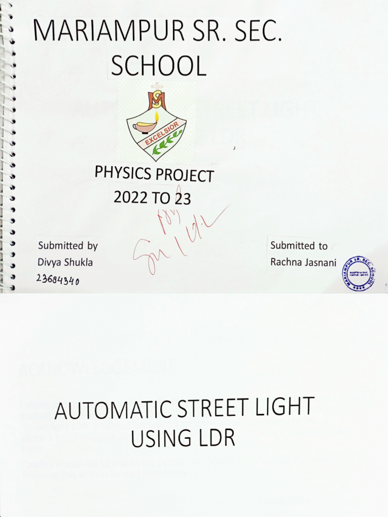 Automatic Street Light Using LDR PROJECT | PDF