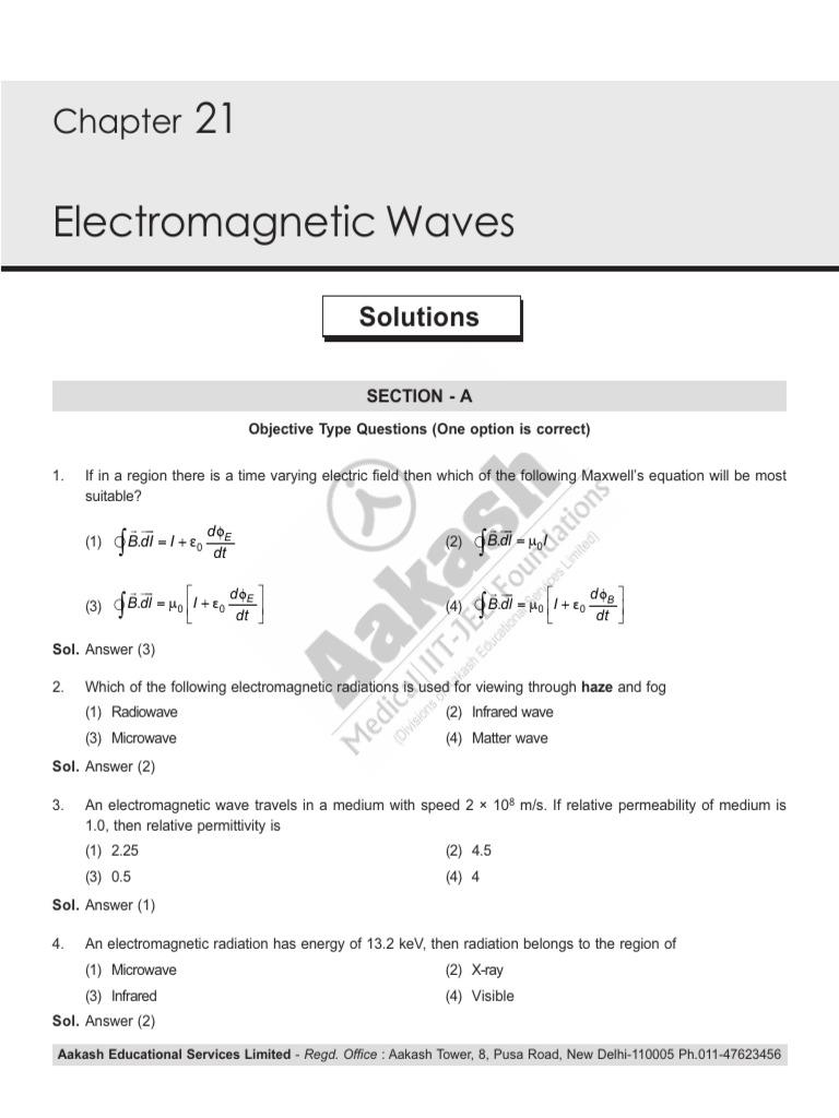 Electromagnetic Waves | PDF | Teaching Methods & Materials | Science ...