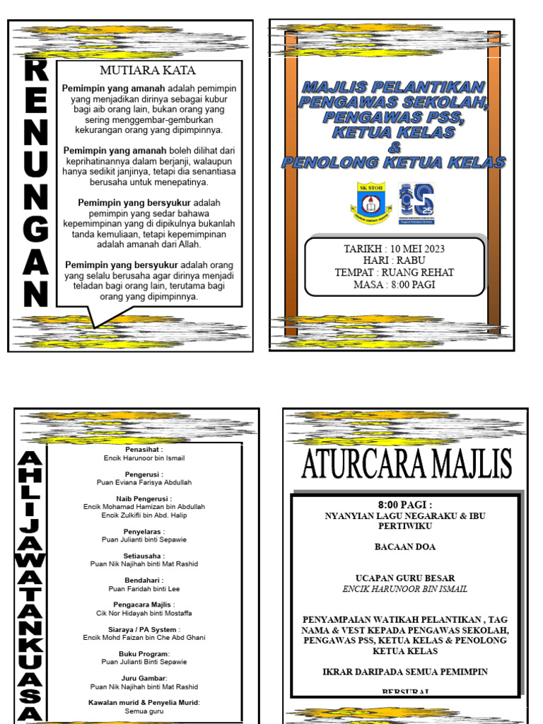 Buku Program Majlis Pelantikan Pengawas 2023 | PDF Buku Program Majlis Pelantikan Pengawas 2023 | PDF