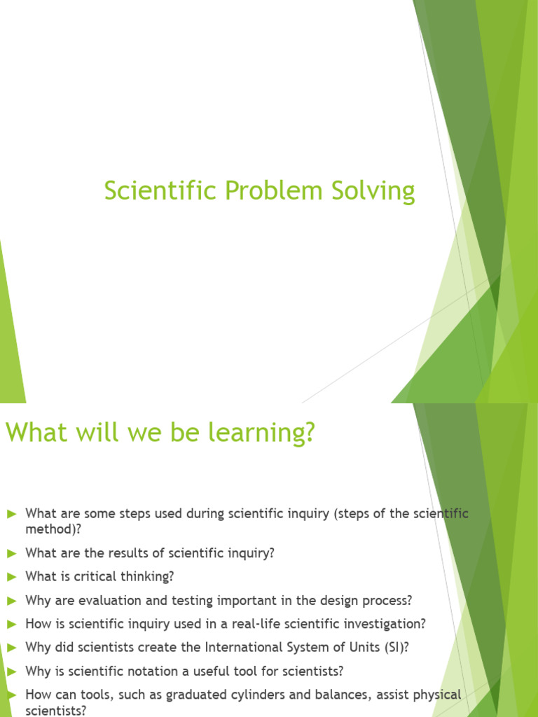 Scientific Problem Solving | PDF | Scientific Method | Experiment