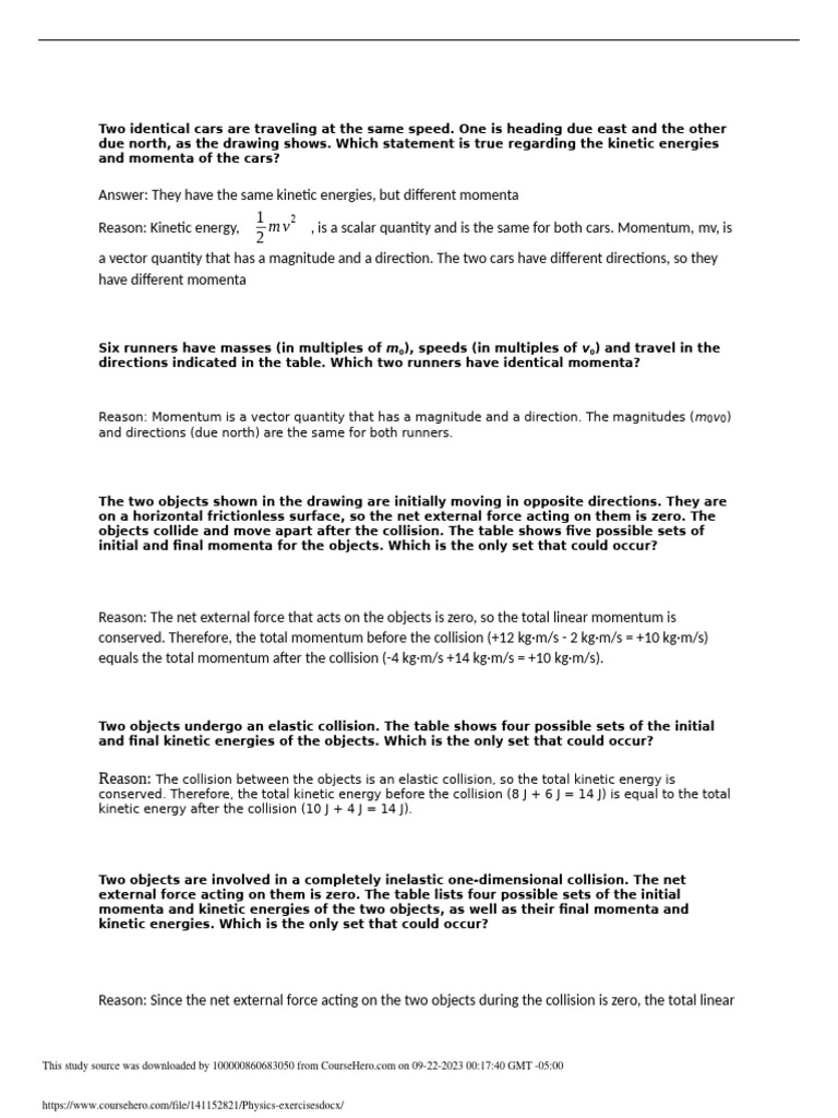 Physics Exercises | PDF