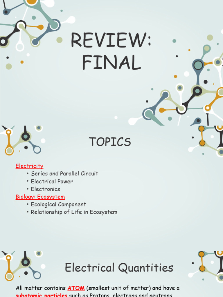 สำเนาของ Review for FINAL | PDF | Teaching Methods & Materials | Science & Mathematics