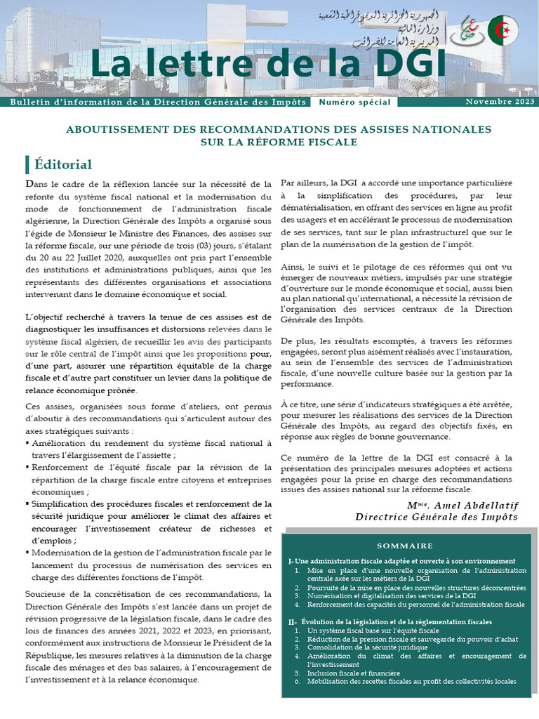 Lettre DGI Special Assises FR | PDF