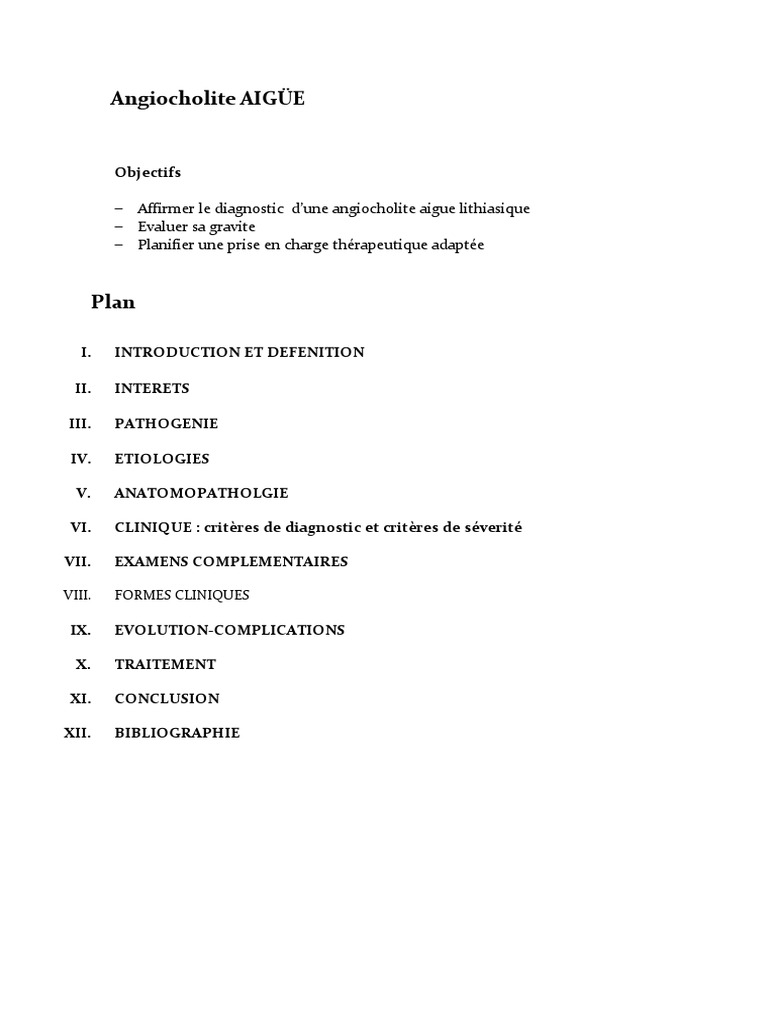 Angiocholite Aigue DR Ouinez | PDF