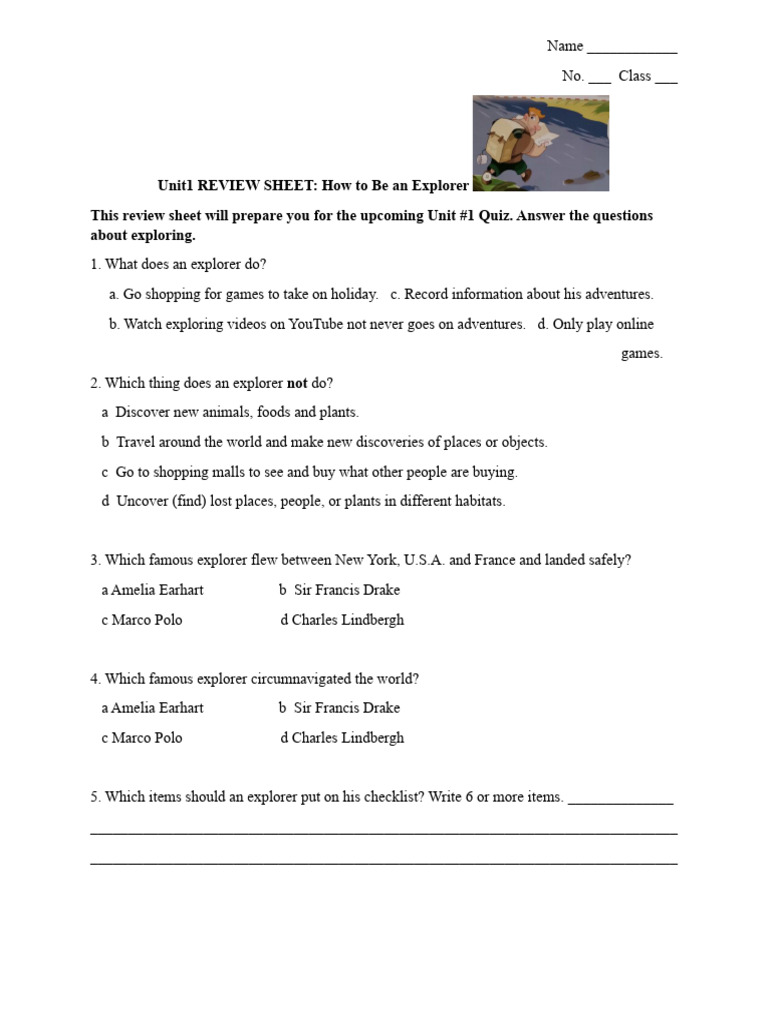 Unit 1 REVIEW Sheet | PDF