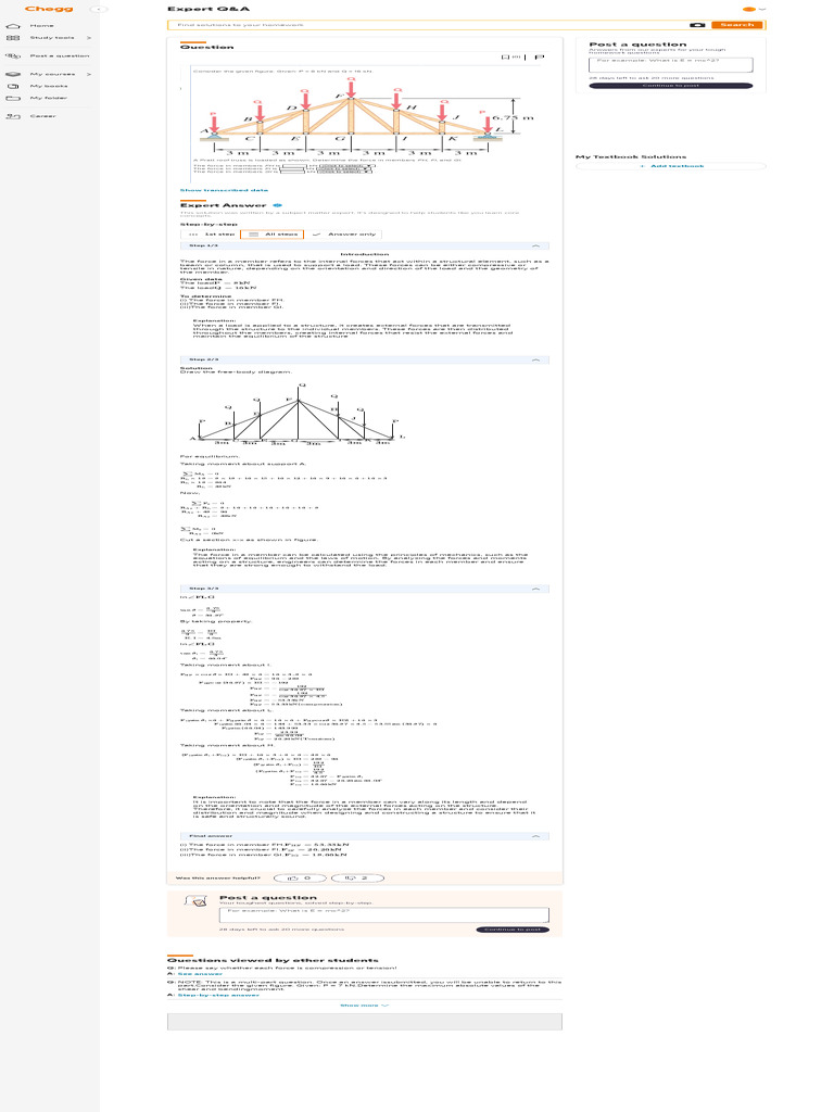 Consider The Given Figure. Given! P 8 KN and Q ... ! | PDF