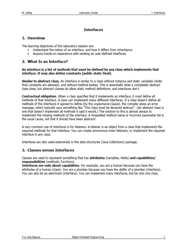 07 Interfaces Pdf Class Computer Programming Method Computer Programming 2736